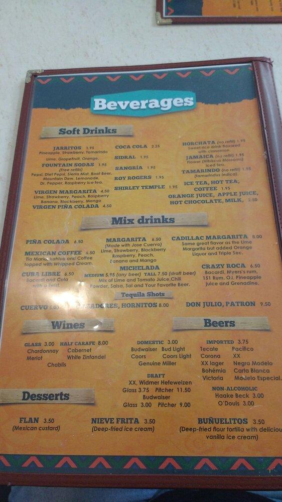 Menu at La Roca restaurant, Lincoln City, US-101