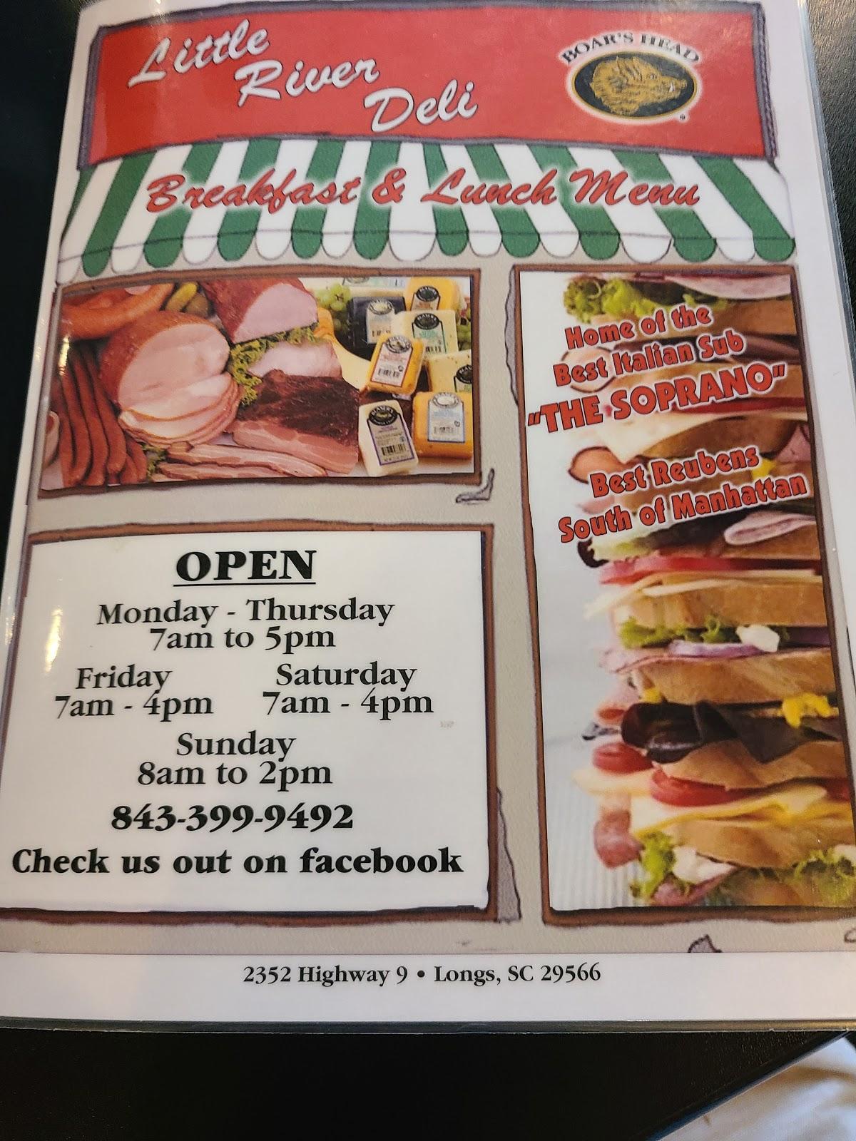 Menu at Little River Deli pizzeria, Little River, Hwy 9 E