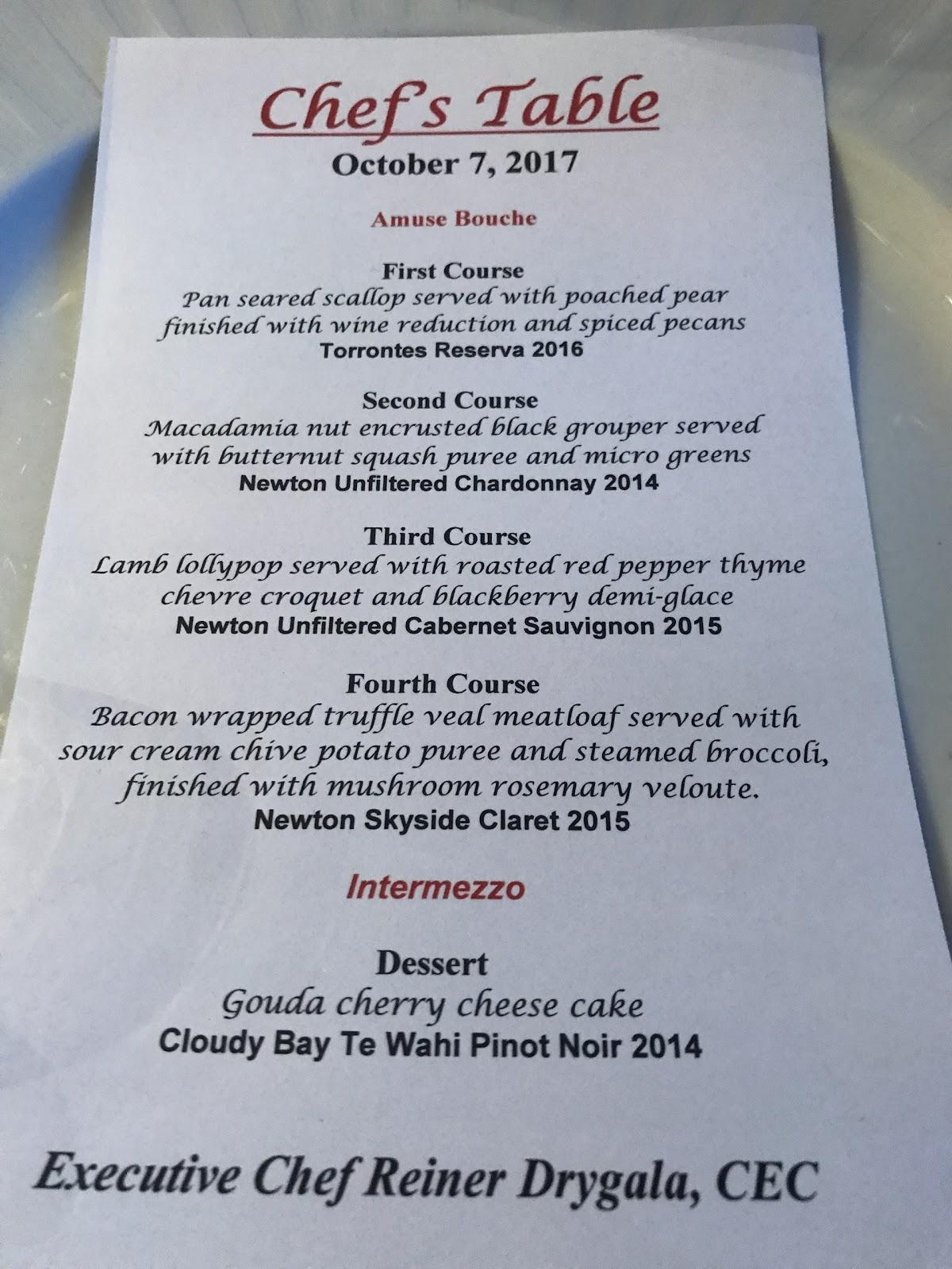 Menu at Citrus Club, Orlando