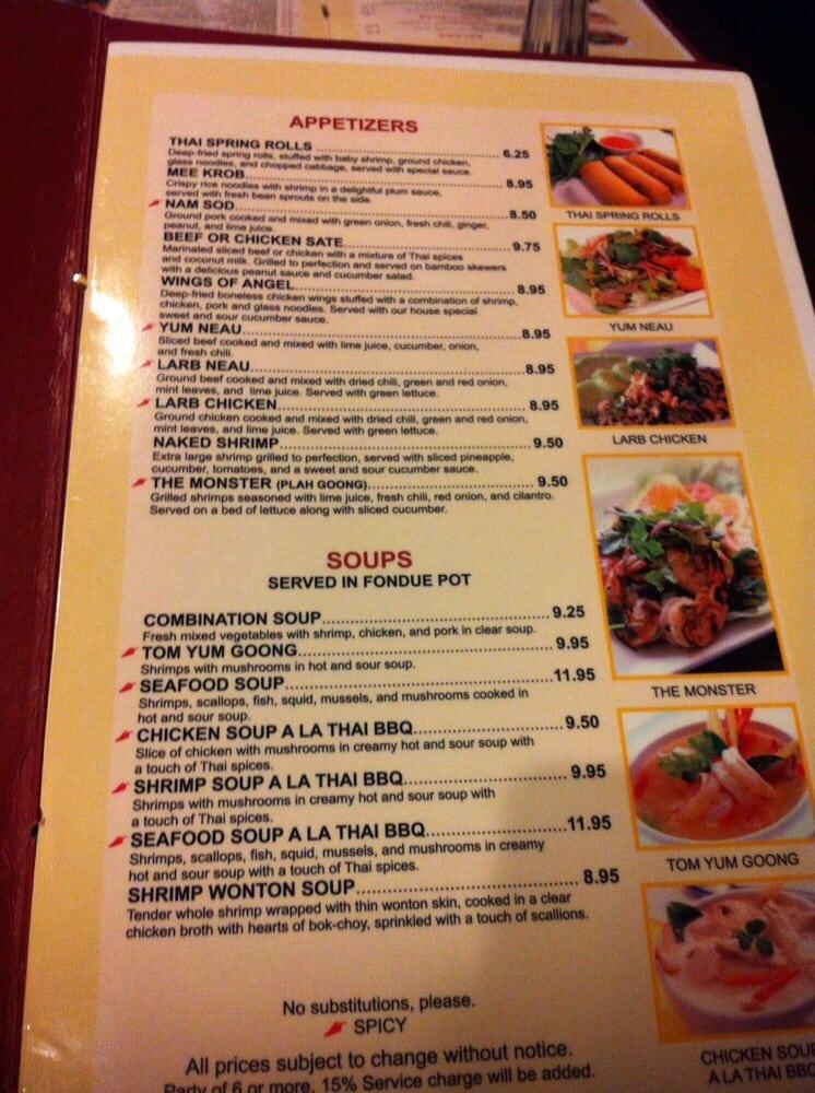 Menu at Thai Original BBQ Restaurant, Glendale, 143 S Glendale Ave #100