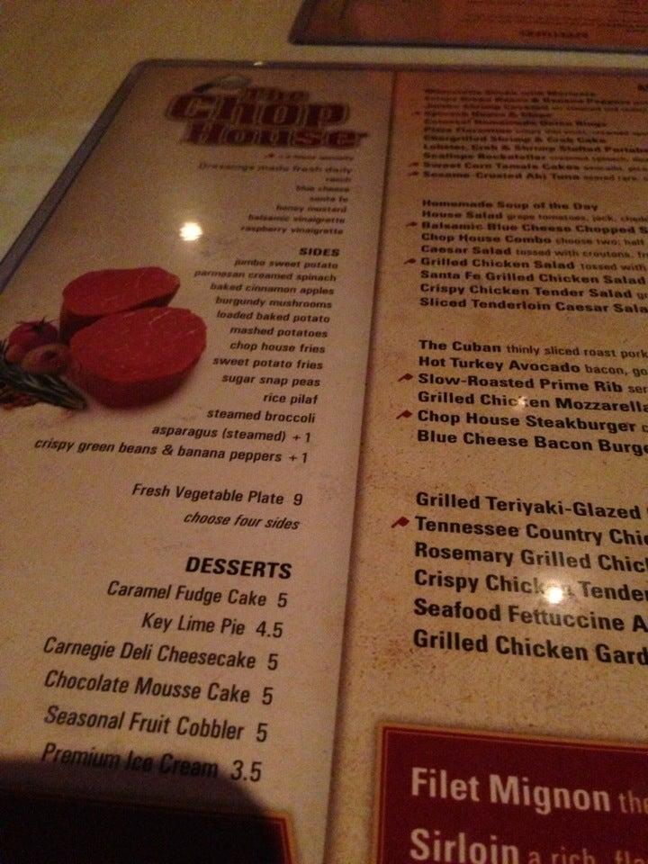 Menu at The Chop House steakhouse, Knoxville, Kingston Pike #21