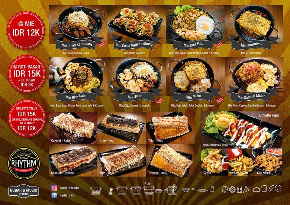 Menu at Kedai Rhythm cafe, Surabaya