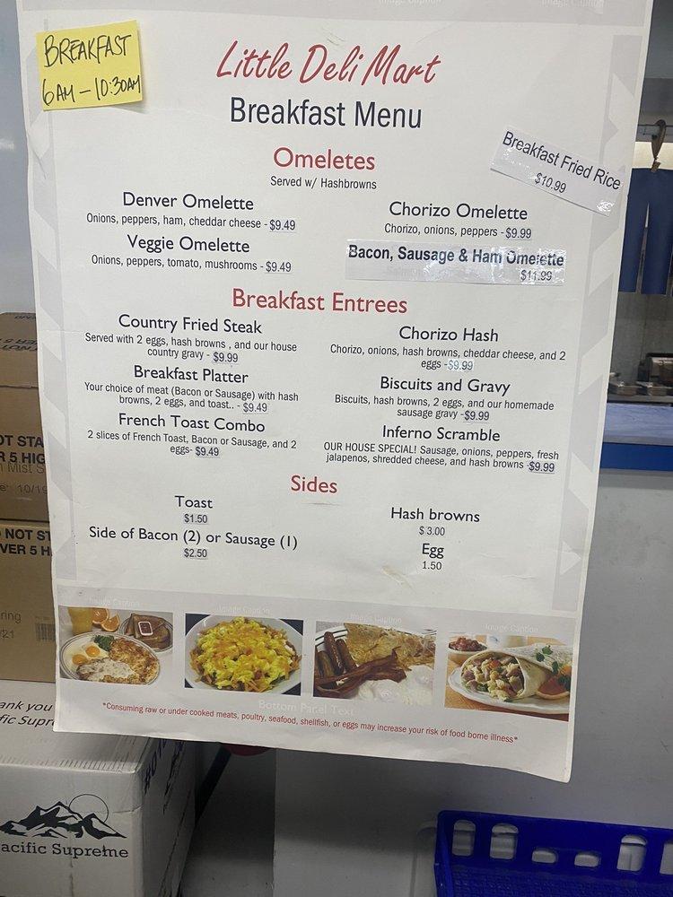 Menu at Little Deli Mart, Seattle