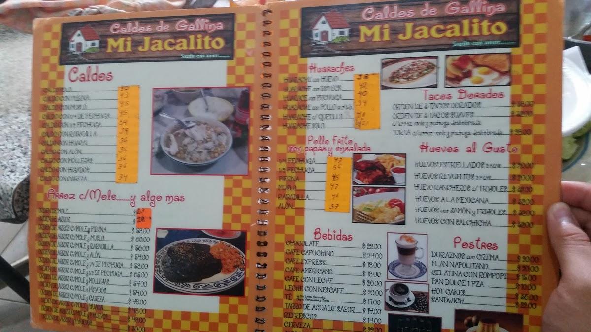 Menu at Caldos de Gallina El Jacalito restaurant, Ciudad López Mateos