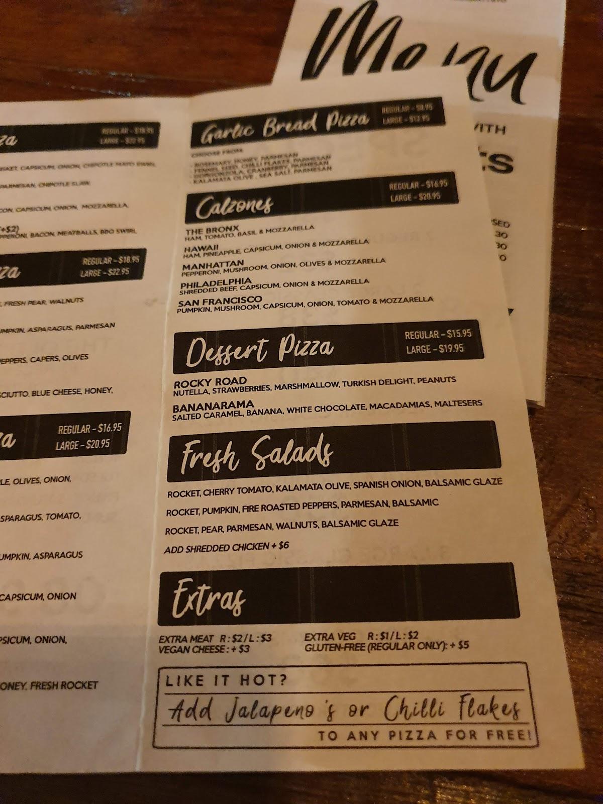 Menu at The Old Piccadilly cafe, Connolly