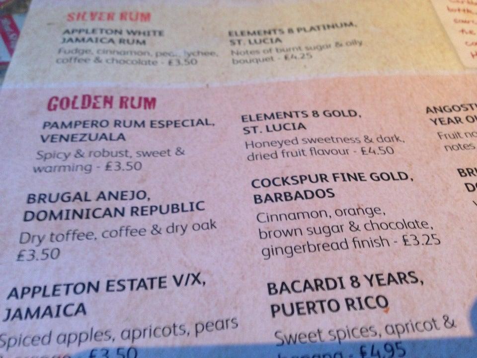 Menu at Turtle Bay Nottingham restaurant, Nottingham, The Cornerhouse