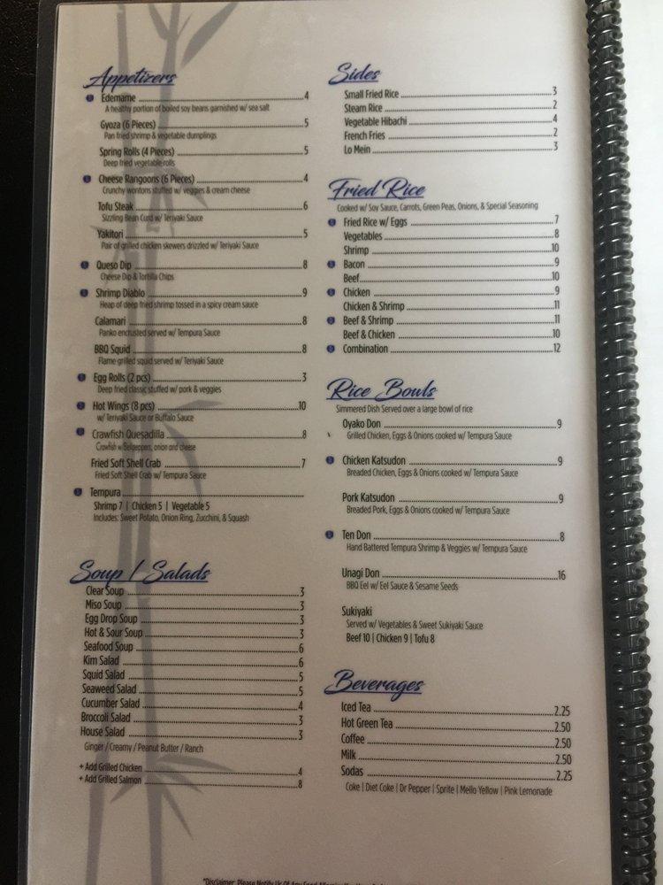 Menu at Kanpai Sushi Bar And Fusion, Jackson