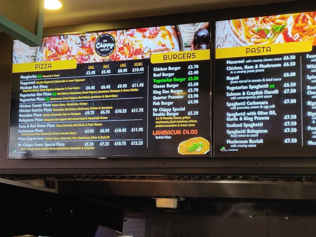 Menu at Mr Chippy Bistro restaurant, Dartford, Parkside Parade