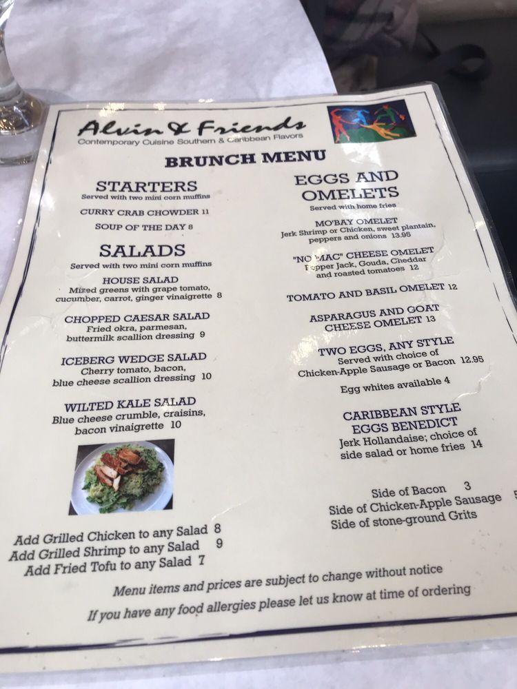 Menu at Alvin & Friends restaurant, New Rochelle
