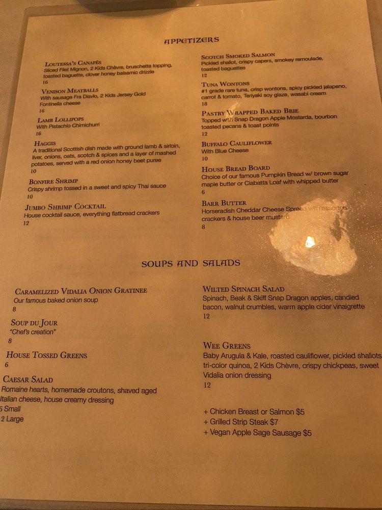 Menu at The Brae Loch Inn pub & bar, Cazenovia