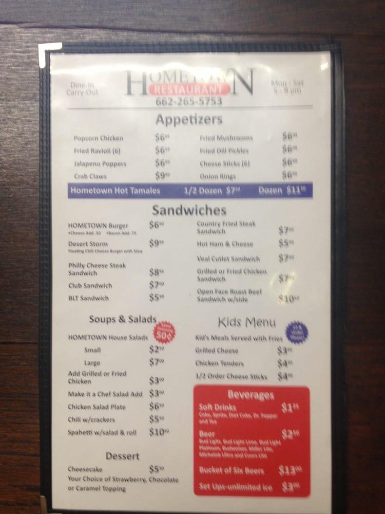 Menu at Home Town Restaurant, Inverness