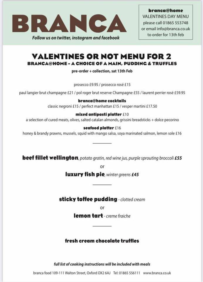 Menu at Branca Bar, Restaurant and Deli, Oxford, 111 Walton St
