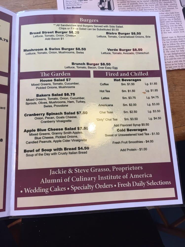 Menu at Broad Street Bakery & Cafe, Southern Pines