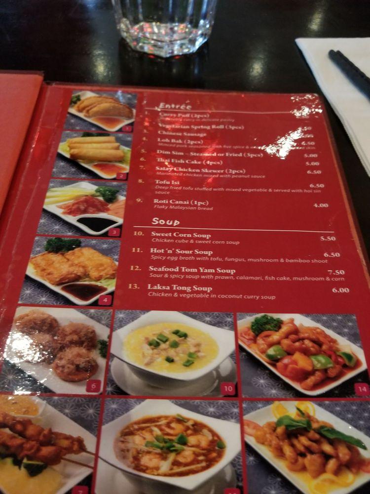 Menu at Cinta Raya Restaurant, Scoresby