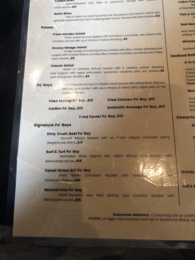 Menu at Fire on the Bayou restaurant, Orange City, 921 Town Center Dr #1100
