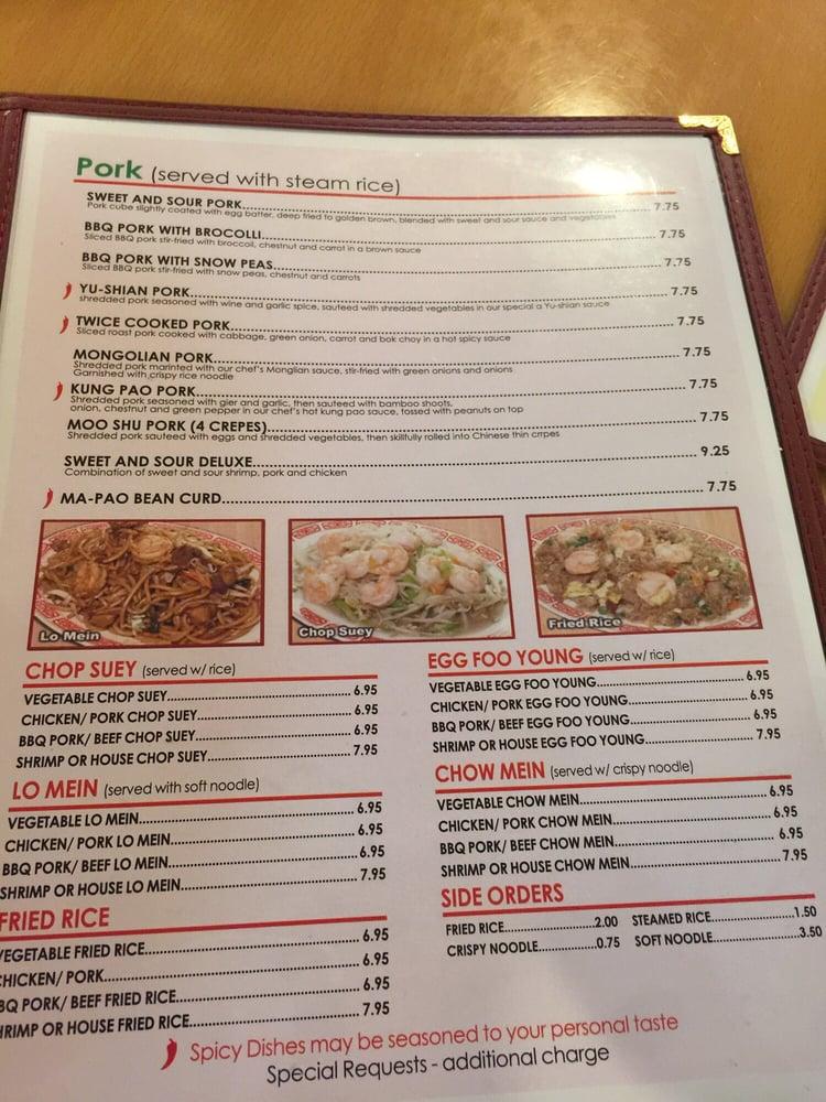 Menu at Big Heng restaurant, Peoria