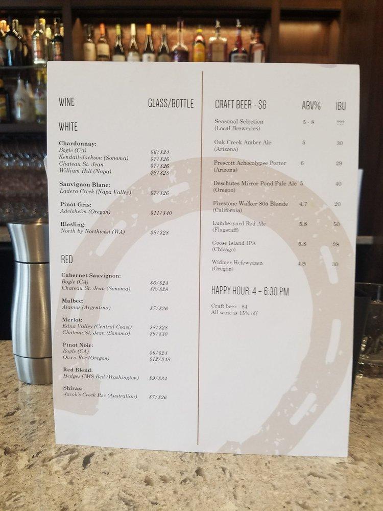Menu at The FINN Restaurant, Prescott, Touchmark Blvd