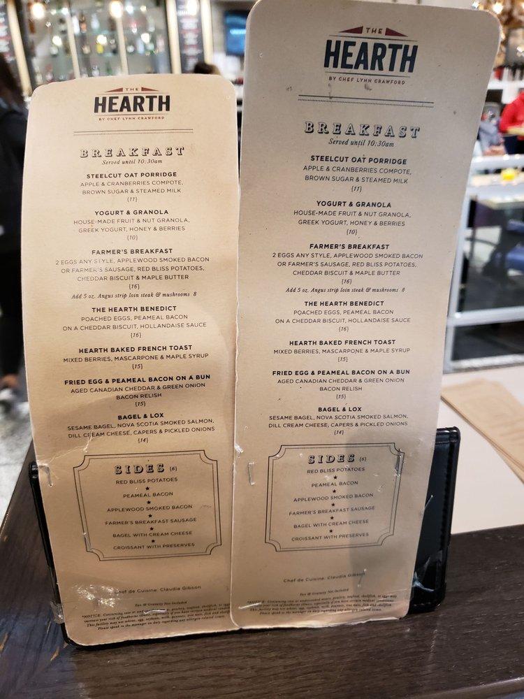 Menu at The Hearth restaurant, Mississauga, 5980 Airport Rd