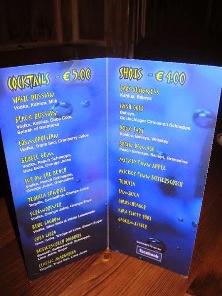 Menu at The Pub, Mountrath