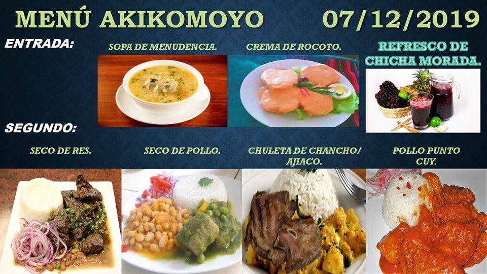 Menu at Akikomoyo restaurant, Chimbote