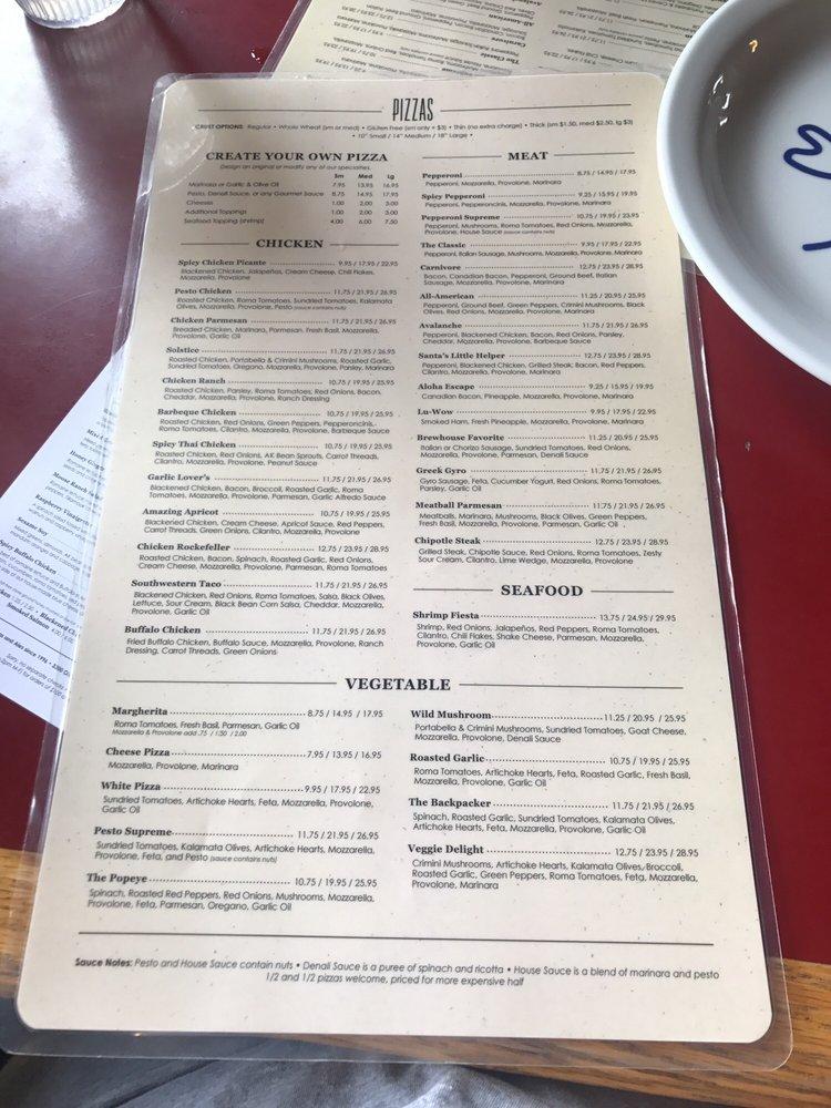 Menu at Moose's Tooth Pub & Pizzeria, Anchorage