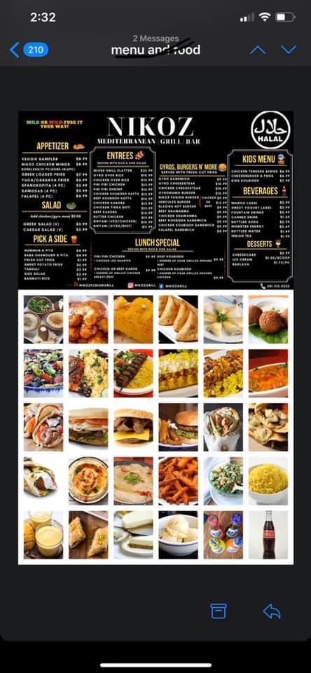 Carta del restaurante Yemen Fusion Grill/Nikoz Fusion Grill, Sugar Land