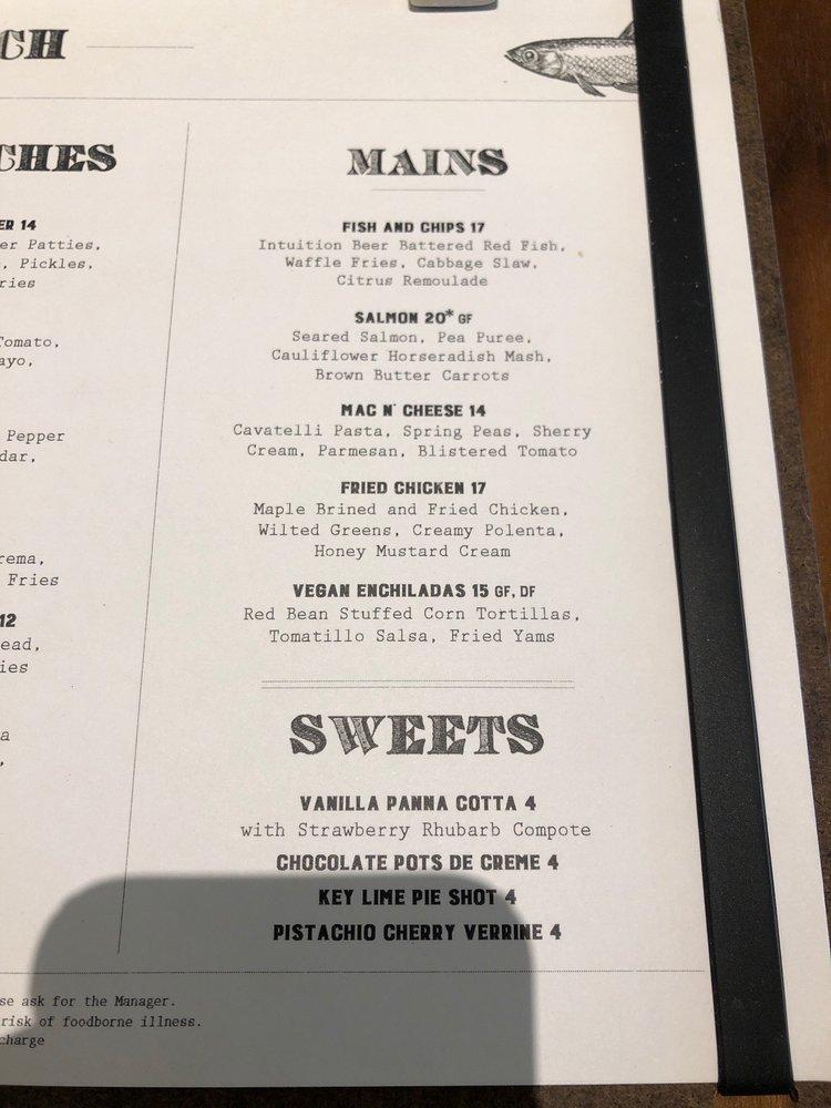 Menu at Shor Hyatt restaurant, Jacksonville