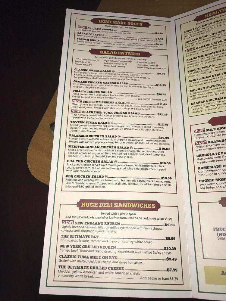 Menu at Tullys Good Times - Main & Transit pub & bar, Harris Hill