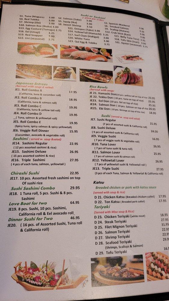 Menu at Mito Japanese Steakhouse, Lake Placid