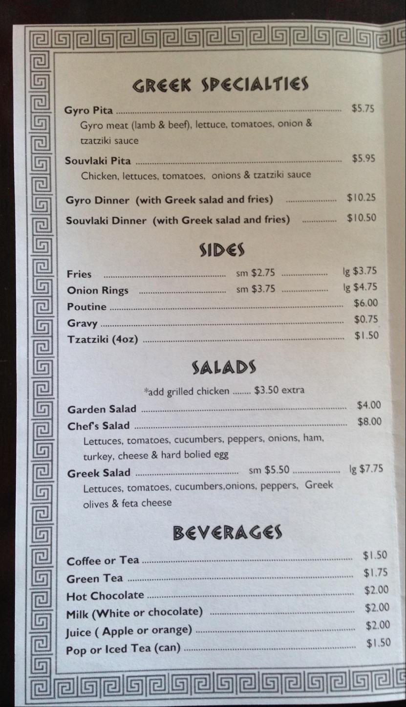 Menu at Peter's Kitchen pizzeria, Comber