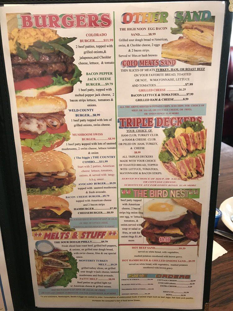 Menu at The Country Inn Restaurant, Greeley