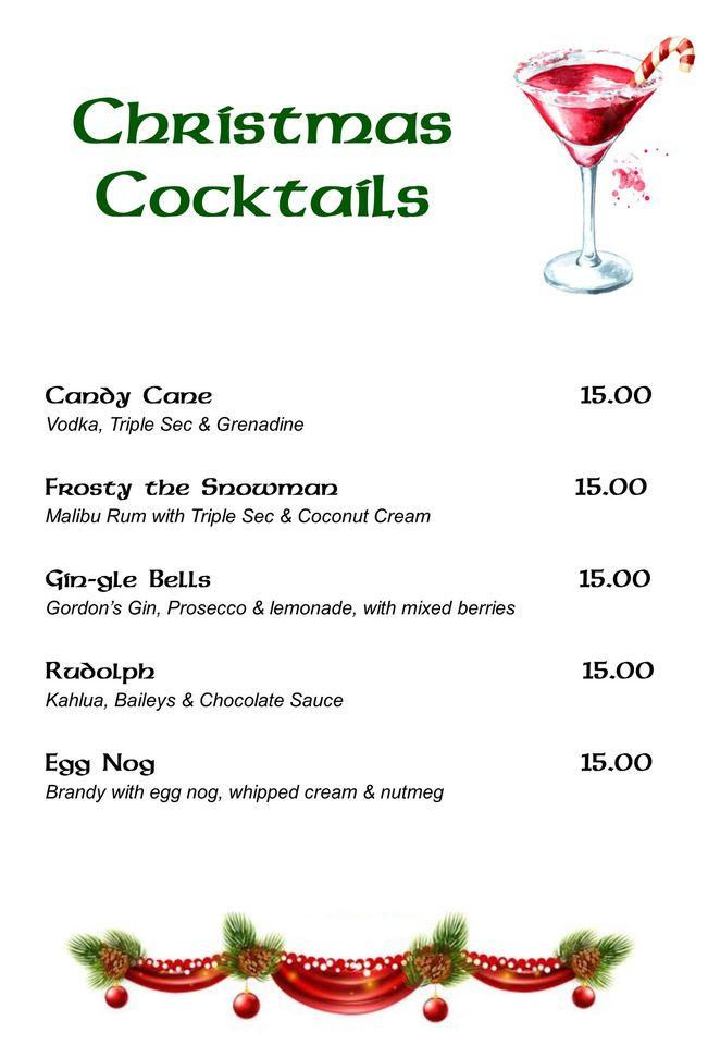 Menu at McDaids Irish Pub, Rosebud