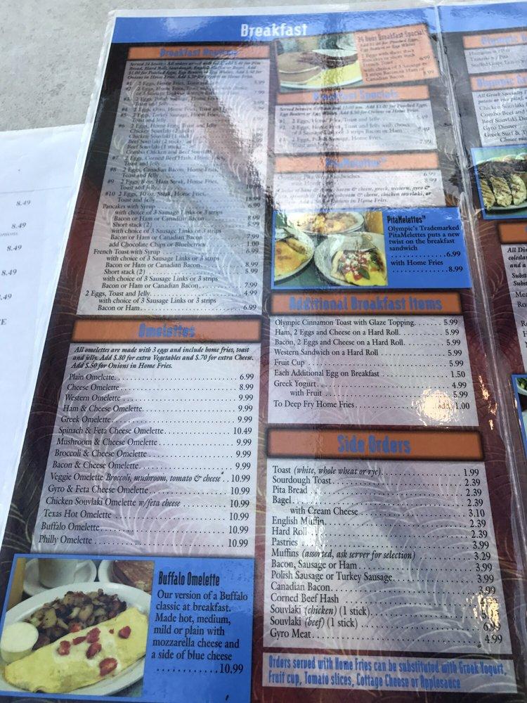 Menu at Olympic Restaurant, Cheektowaga