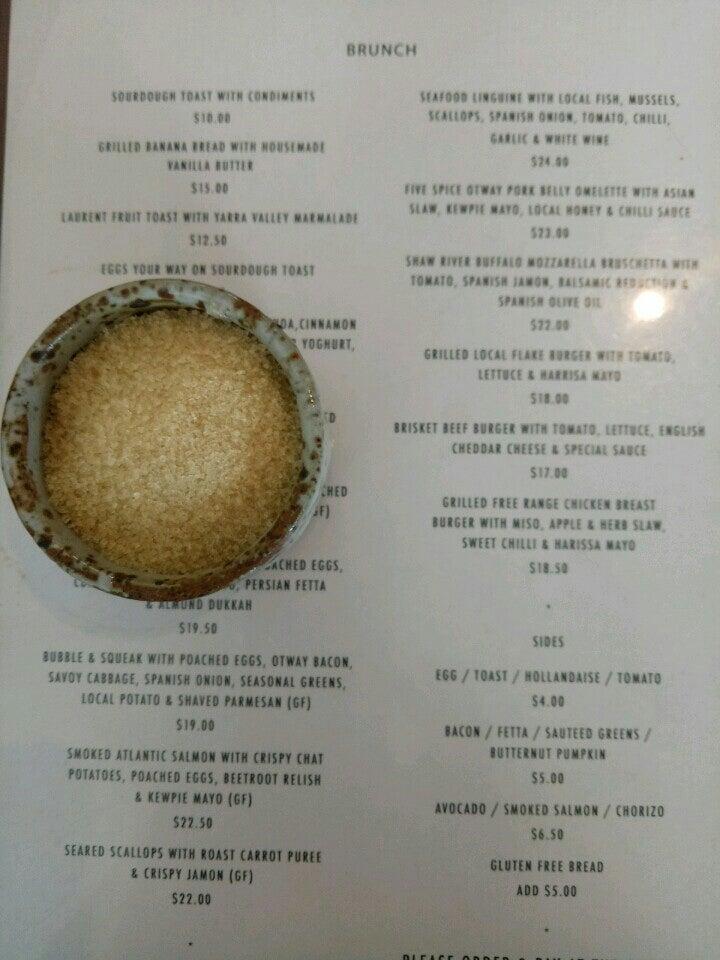 Menu at Bank St + Co cafe, Port Fairy