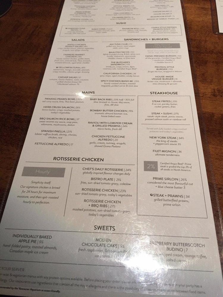 Menu at JOEY Chinook restaurant, Calgary, Macleod Trail SW #100A