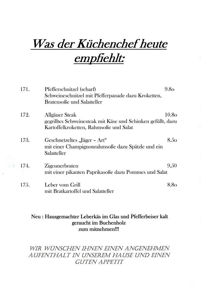 Speisekarte von Landgasthof Krone restaurant, Offingen