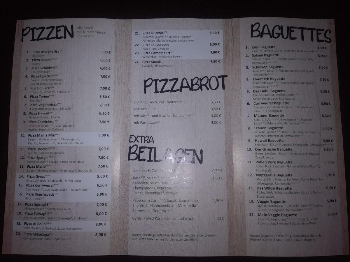 Menu at P27 - Pizza & Baguette, Gieboldehausen