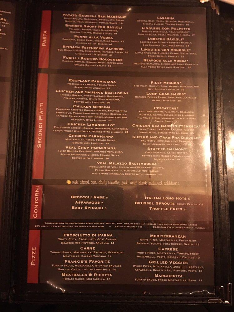 Menu at Limoncello West Chester restaurant, West Chester