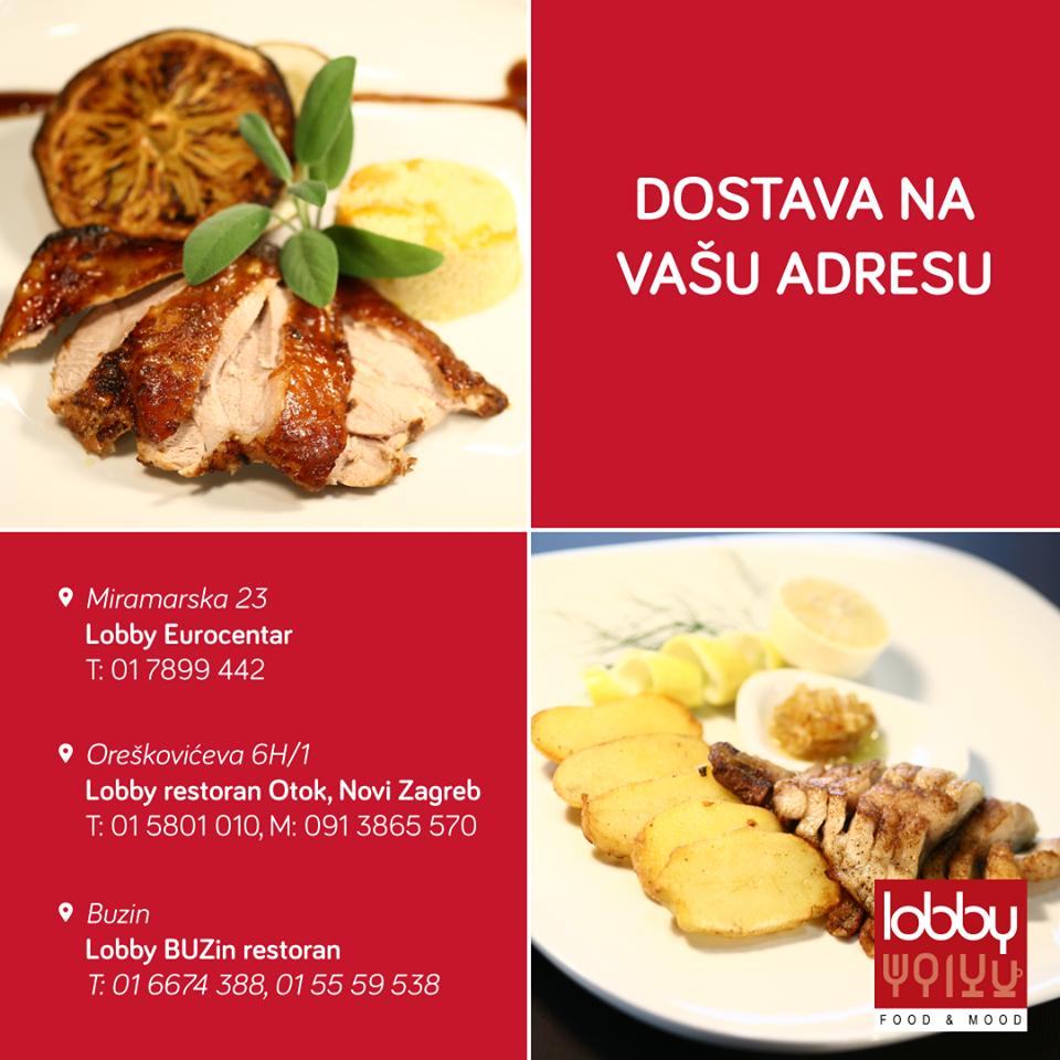 Menu at Lobby restaurant, Zagreb, Ul. Ivana Lučića 2