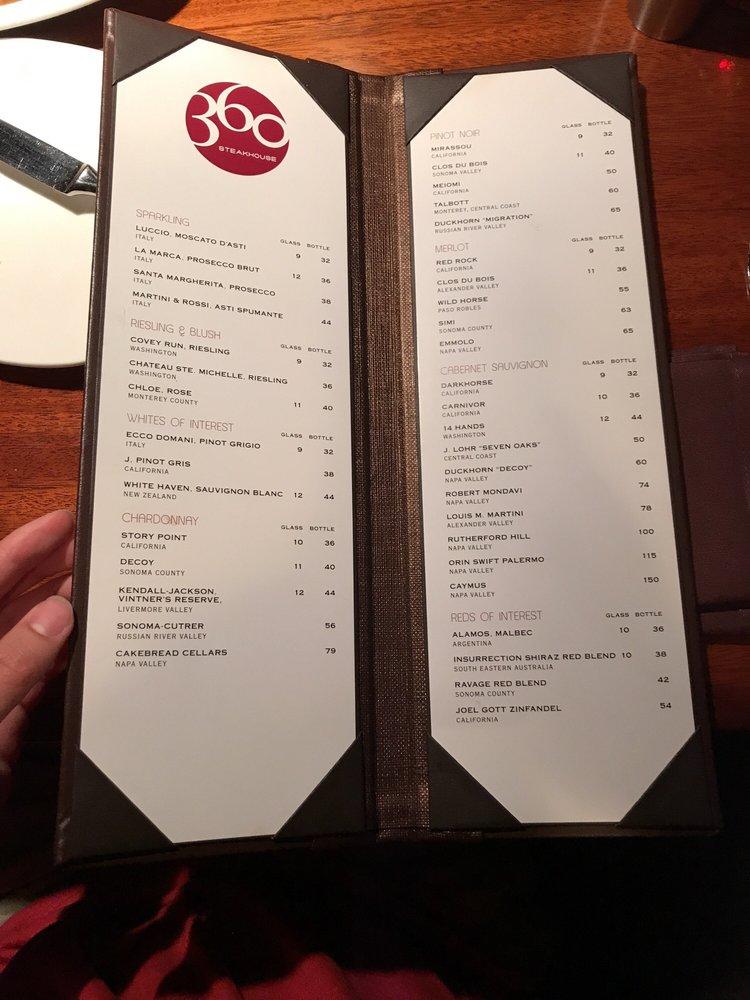 Menu at 360 Steakhouse, Council Bluffs
