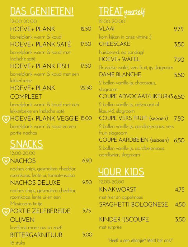 Menu au De Hoeveplus, Lanaken