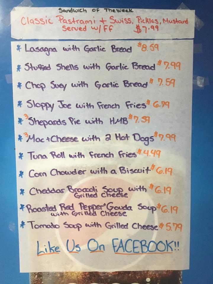 Menu at Ellis Variety and Diner restaurant, Dixfield