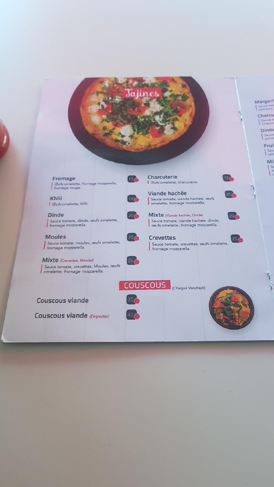 Speisekarte von Espace Hassan Bd Ouled Haddou restaurant, Casablanca