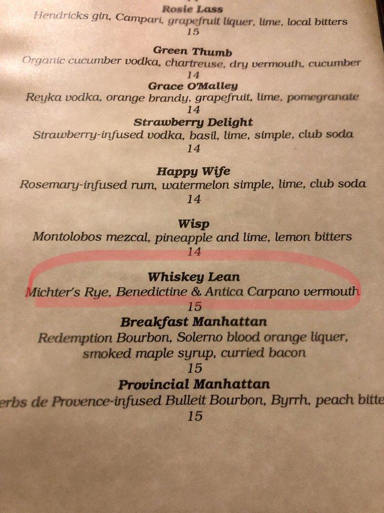 Menu at Garvan's Gastropub, New Paltz