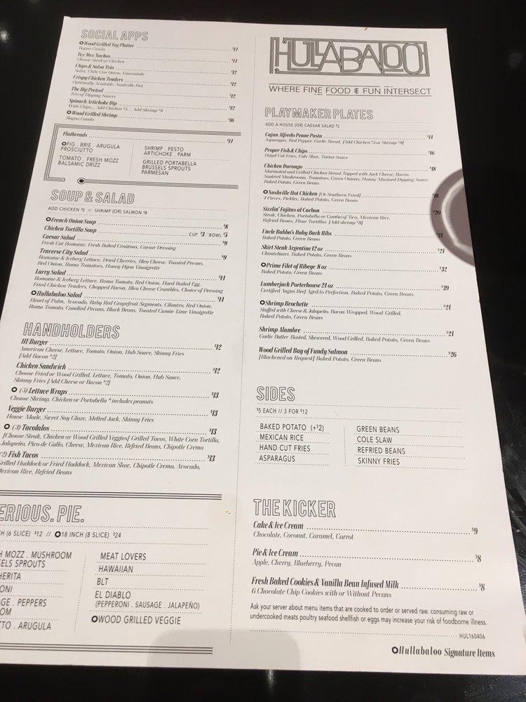 Menu at The HUB Stadium Auburn Hills pub & bar, Auburn Hills