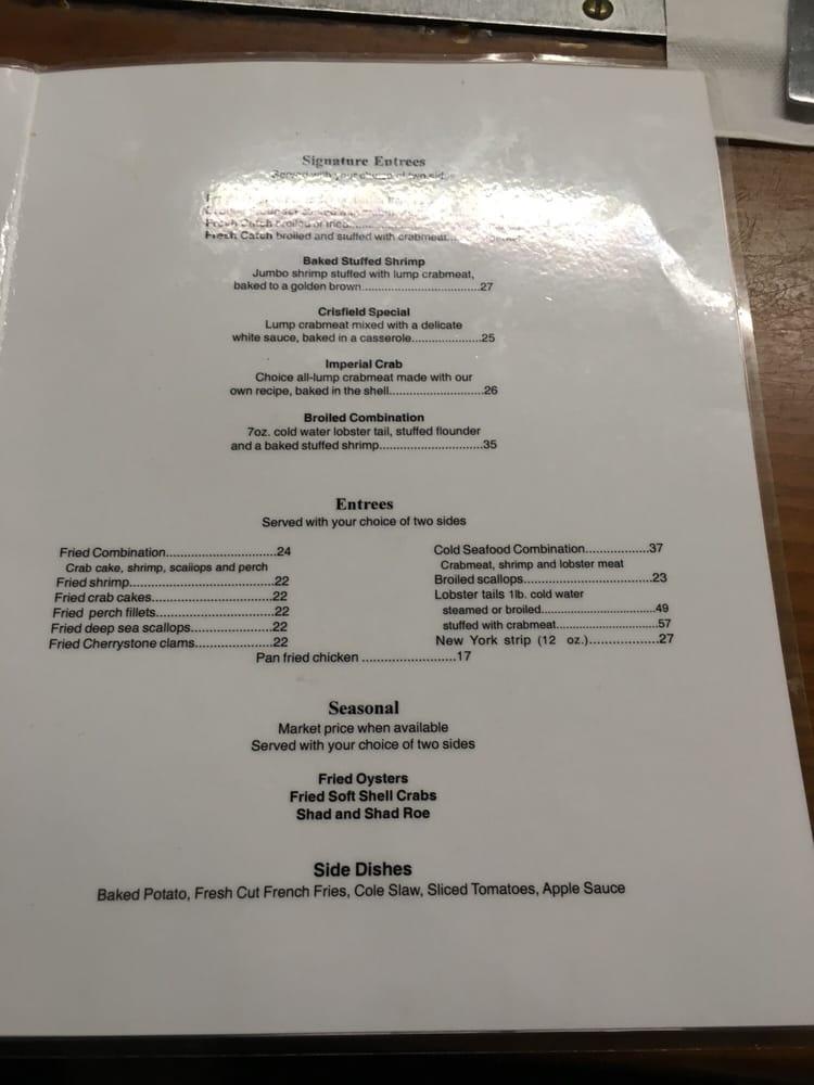 Menu at Crisfield Seafood restaurant, Silver Spring, Georgia Ave