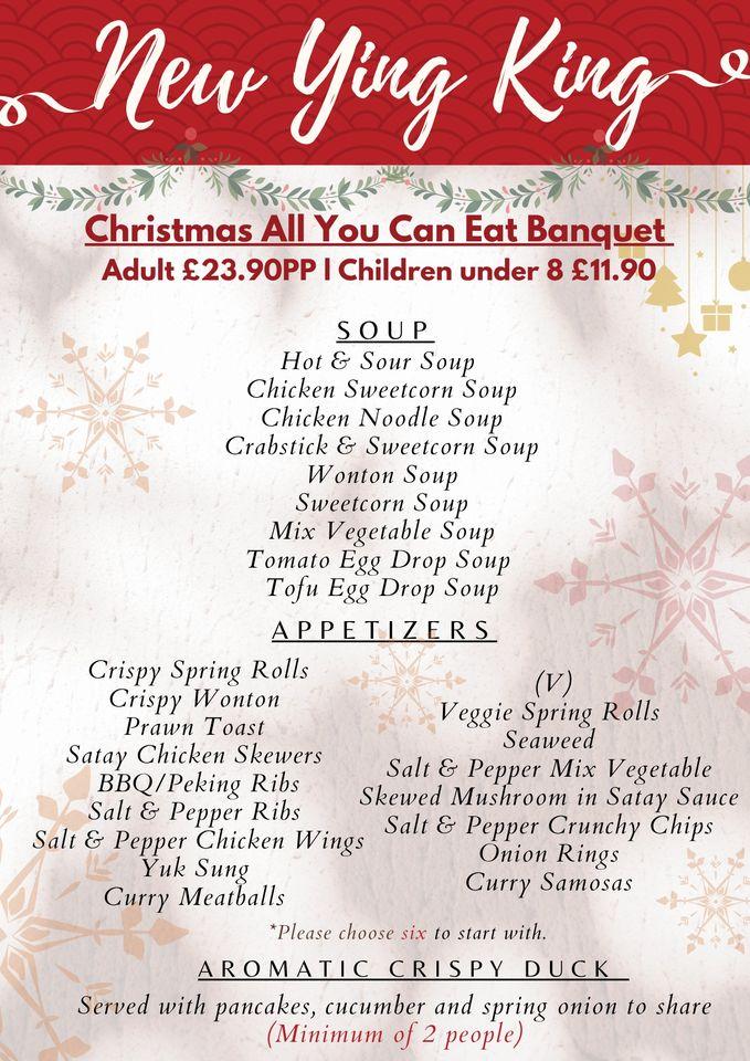 Menu at New Ying King restaurant, Wallasey