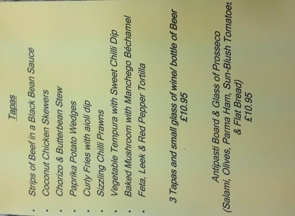 Menu at Rumblin Tum cafe, Moffat