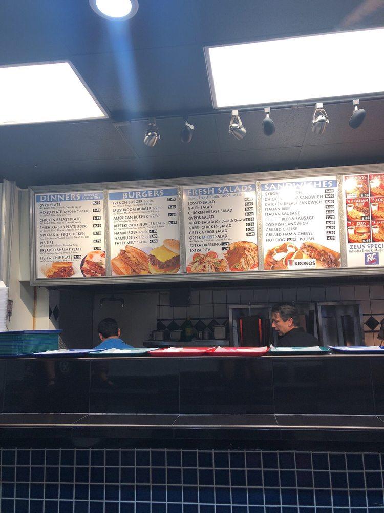 Menu at Zeus Restaurant, Chicago