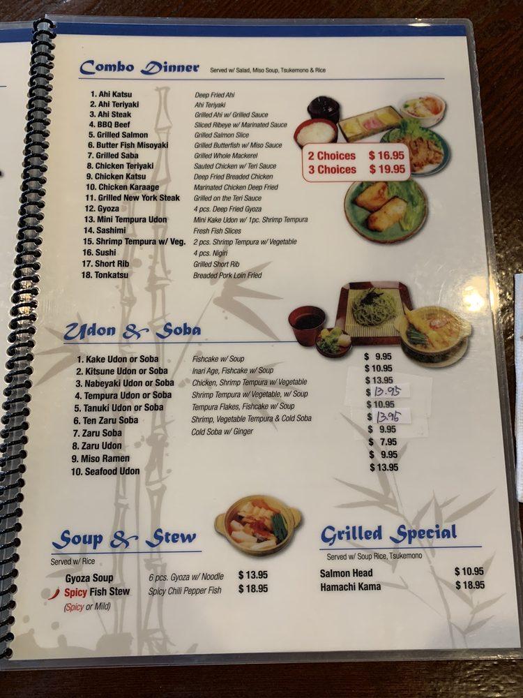 Menu at Kikuya Restaurant, Honolulu, 1315 N King St
